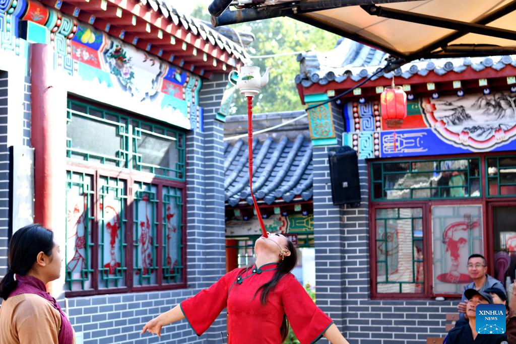 Acrobats perform at Wuqiao Acrobatics World in Cangzhou, N China | 极目新闻